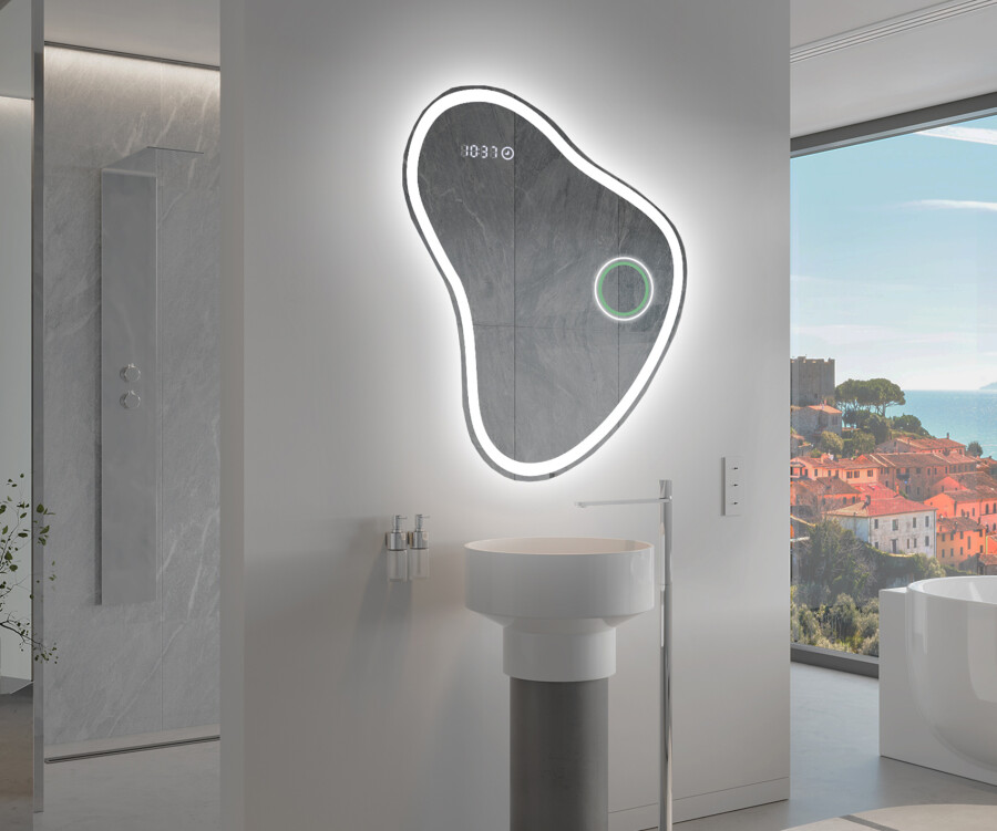 Lustro LED nieregularne z oświetleniem na ścianę V222 - Artforma